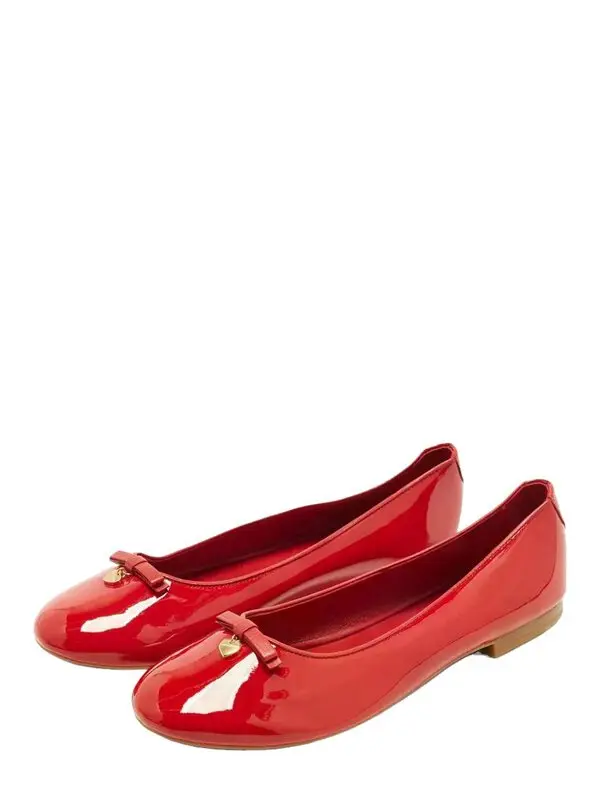 Dolce & Gabbana Bow-detail Heart-charm Ballet Flats - Red