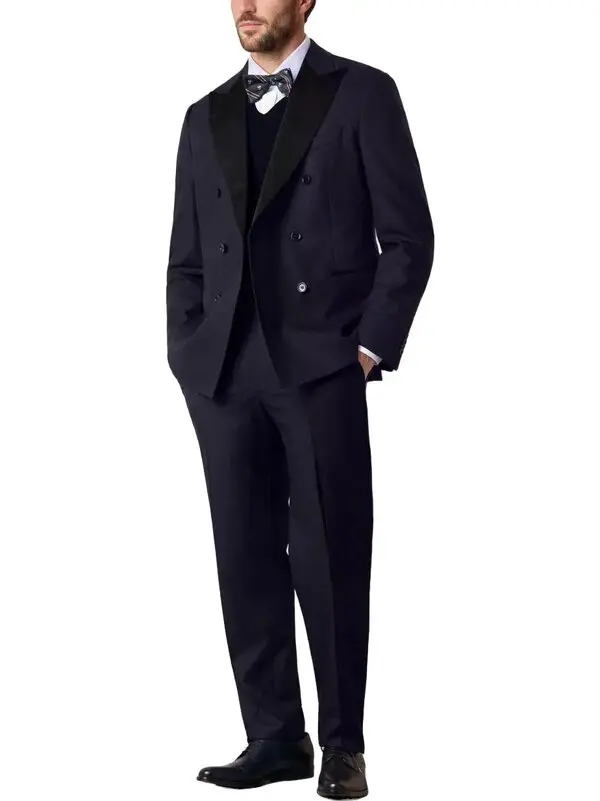 Brooks Brothers Virgin Wool Double-breasted Suit - Blue