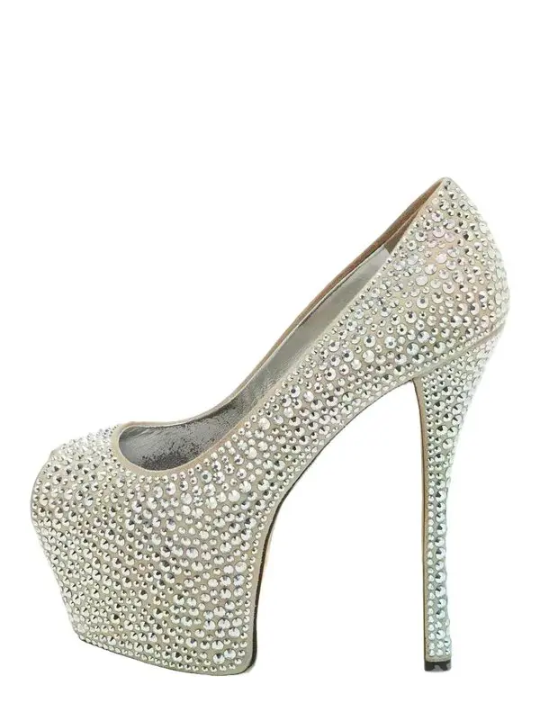 GIUSEPPE ZANOTTI Liza Crystal-embellished Platform Pumps - Grey