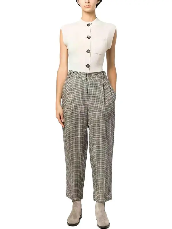 Brunello Cucinelli Houndstooth-pattern Pleated Trousers - Neutrals