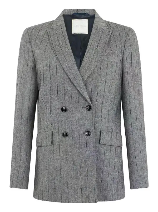 Brooks Brothers Double-breasted Pinstripe Blazer - Grey