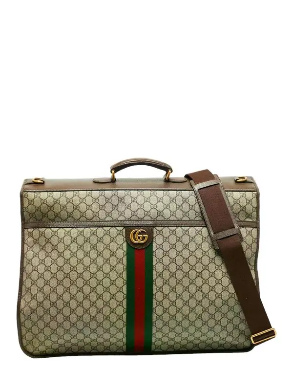 Gucci Savoy Gg Supreme Garment Suitcase - Neutrals