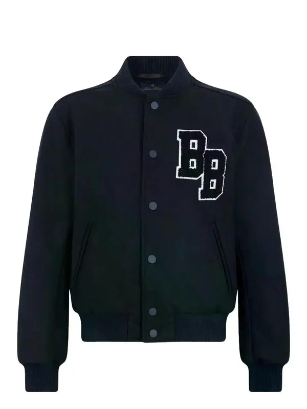 Brooks Brothers Logo-embroidered Bomber Jacket - Blue