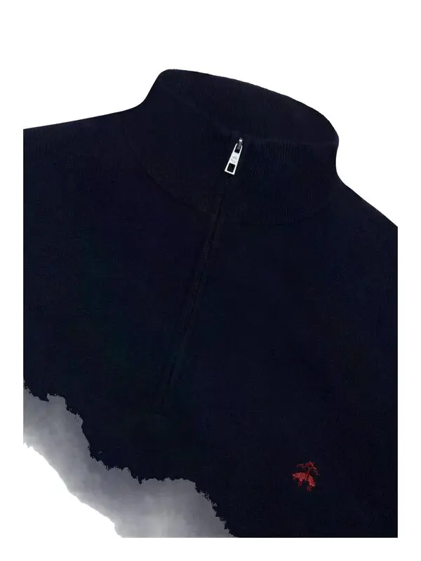 Brooks Brothers Half-zip Mock-neck Sweater - Blue