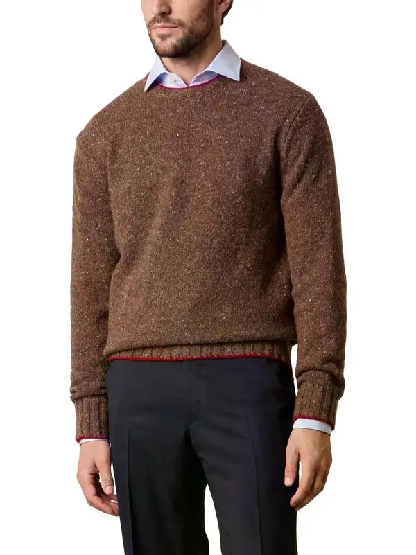 Brooks Brothers Donegal Yarn Crew-neck Sweater - Brown