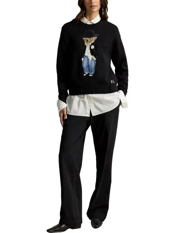 Polo Ralph Lauren Polo Bear Intarsia-knit Sweater - Black