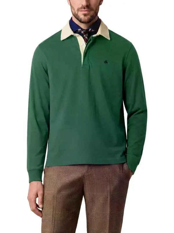 Brooks Brothers Corduroy-collar Rugby Polo Shirt - Green