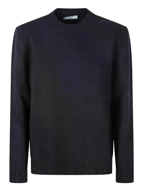 Prada Wool And Suede Sweater - Blue
