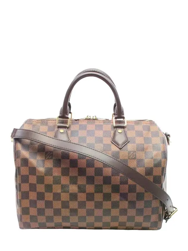 LOUIS VUITTON 2014 Damier Ebene Speedy Bandouliere Satchel Bag - Brown