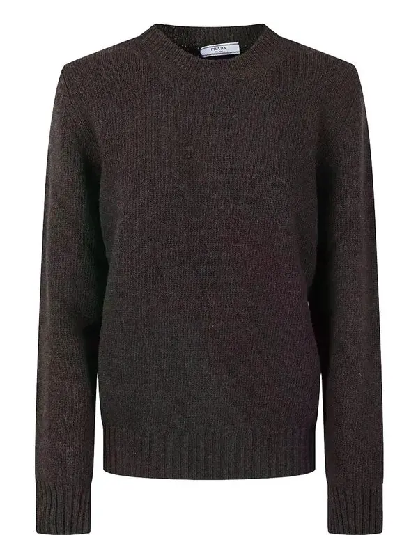 Prada Wool And Cashmere Crew-neck Sweater - Brown