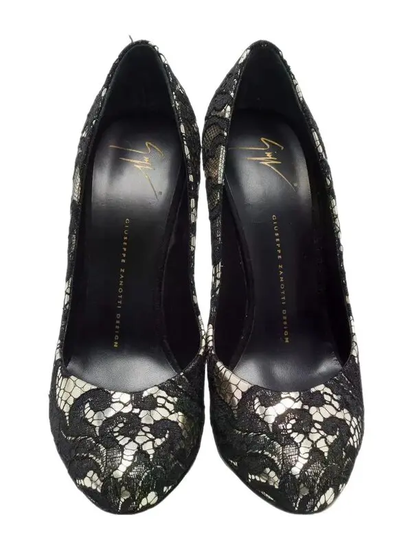 GIUSEPPE ZANOTTI Lace Pointed-toe Pumps - Black