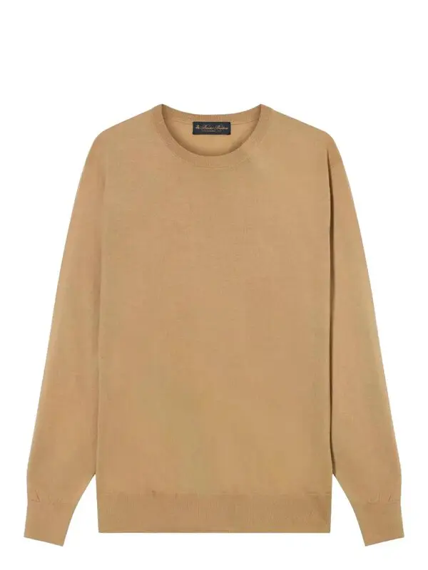 Brooks Brothers Ribbed-trim Crewneck Sweater - Brown