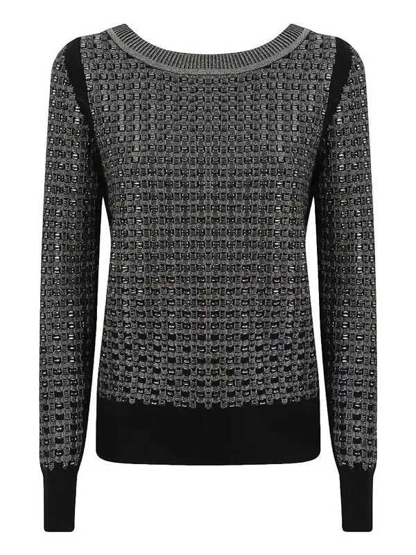 Ermanno Scervino Crystal-embellished Open-knit Sweater - Black