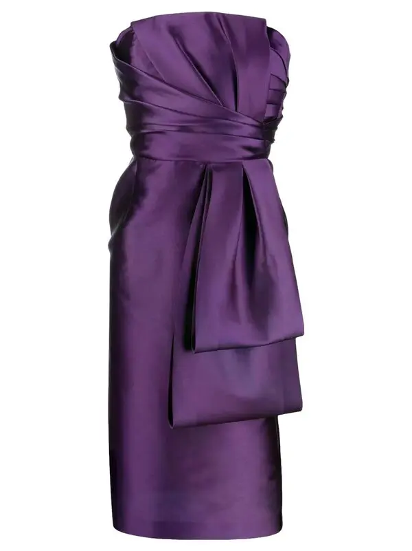 Alberta Ferretti Bow-detail Asymmetric Midi Dress - Purple