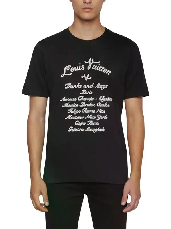 LOUIS VUITTON Trunks And Bags Cities Jersey T-shirt - Black