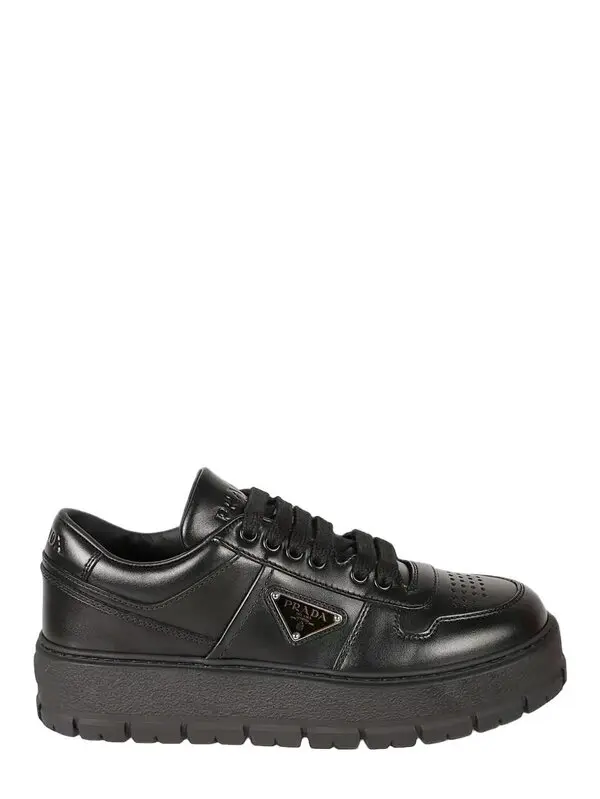 Prada Leather Sneakers - Black
