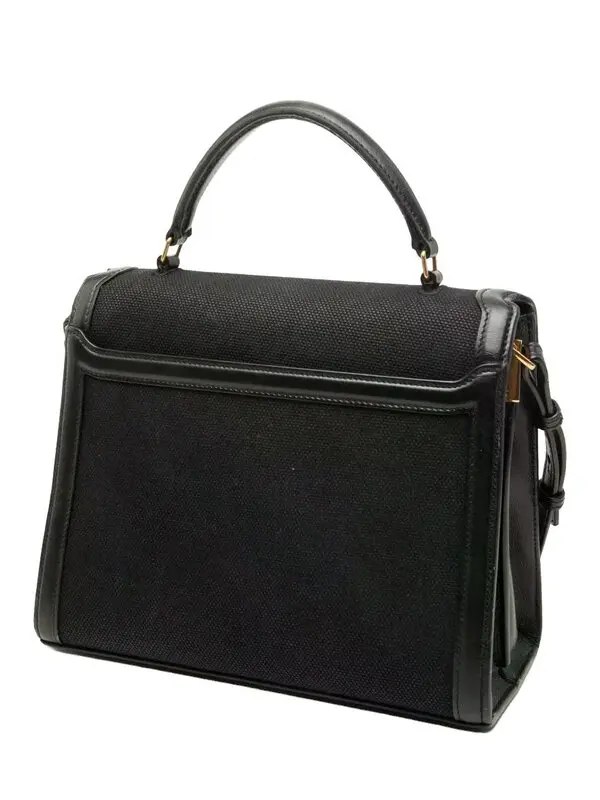 Saint Laurent 2019 Medium Canvas Cassandra Top Handle Bag Satchel - Black