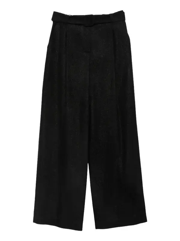 Eleventy Belted Pleated Trousers - Black