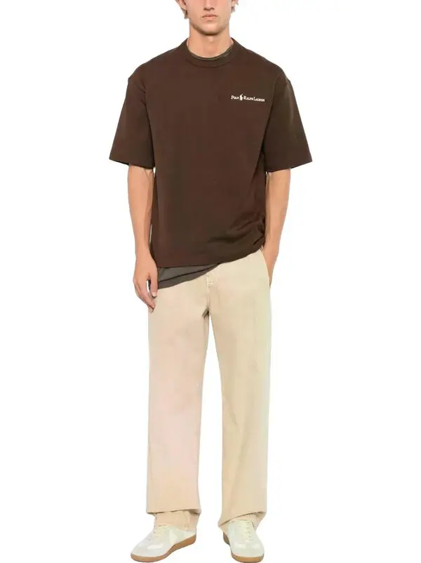 Polo Ralph Lauren Logo Embroidered T-shirt - Brown