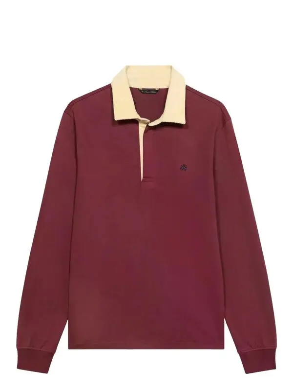 Brooks Brothers Corduroy-collar Logo-embroidered Polo Shirt - Red