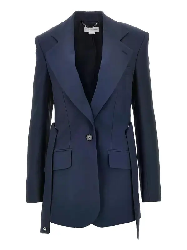Stella McCartney Belted Single-breasted Jacket - Blue