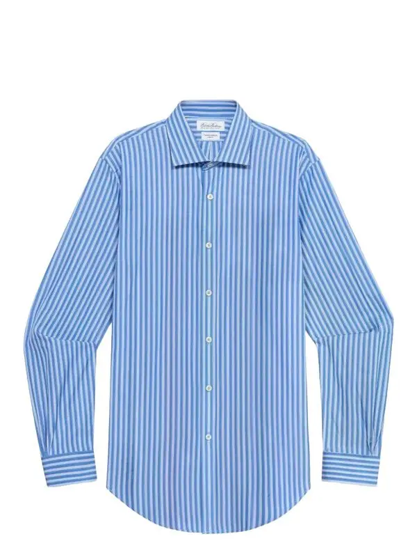Brooks Brothers Slim Fit Striped Poplin Shirt - Blue