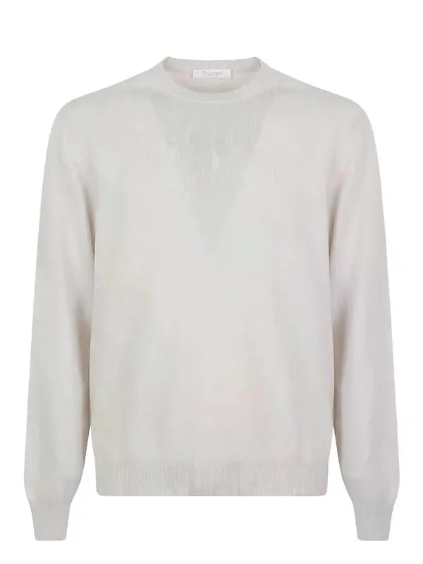 CRUCIANI Crew-neck Knitted Sweater - Neutrals