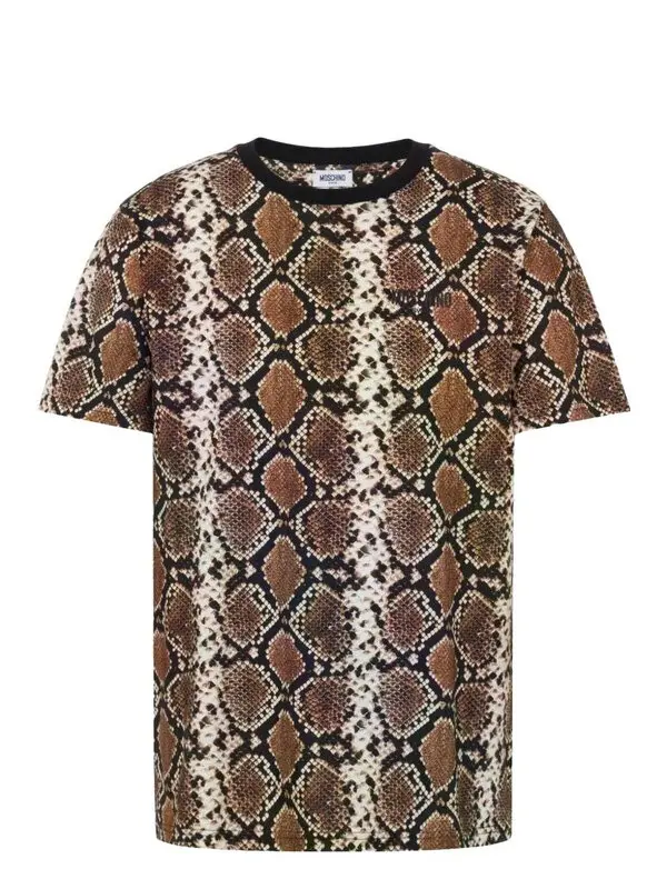 Moschino Snake-print T-shirt - Brown