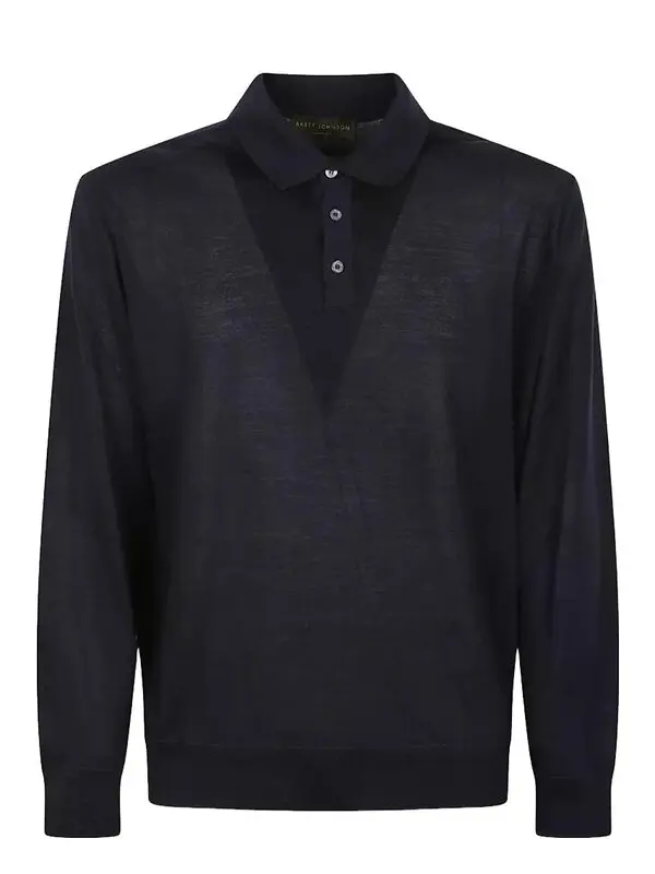 BRETT JOHNSON Long-sleeve Polo Shirt - Blue