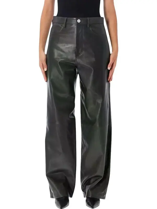 RÓHE Leather Wide-leg Trousers - Grey