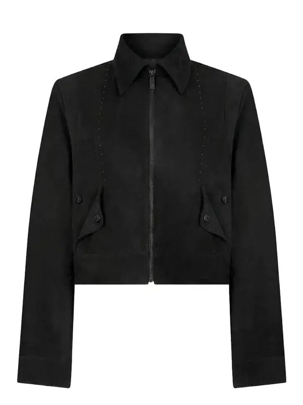 John Richmond Studded Zip-up Jacket - Black