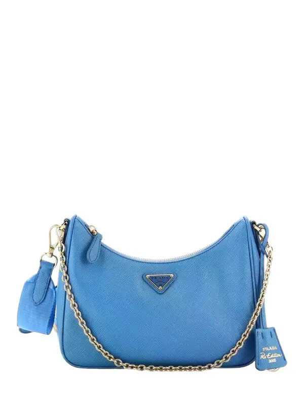 Prada Re-edition 2005 Shoulder Bag Saffiano Leather Small Crossbody Bag - Blue