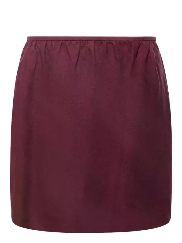 Miu Miu Linen Skirt - Red