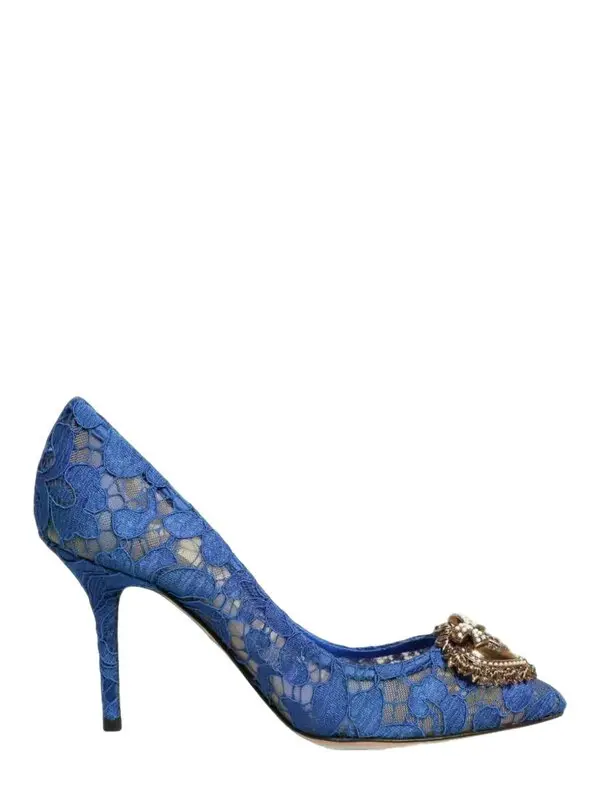 Dolce & Gabbana Taormina Lace Devotion Pumps - Blue