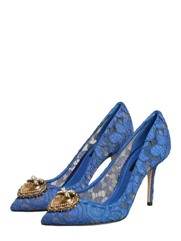Dolce & Gabbana Taormina Lace Devotion Pumps - Blue