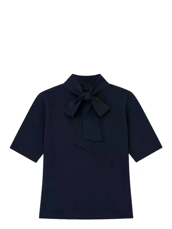 Seventy Bow-detail Short-sleeve T-shirt - Blue