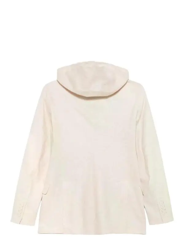 Eleventy Hooded Button-fastening Blazer - Neutrals