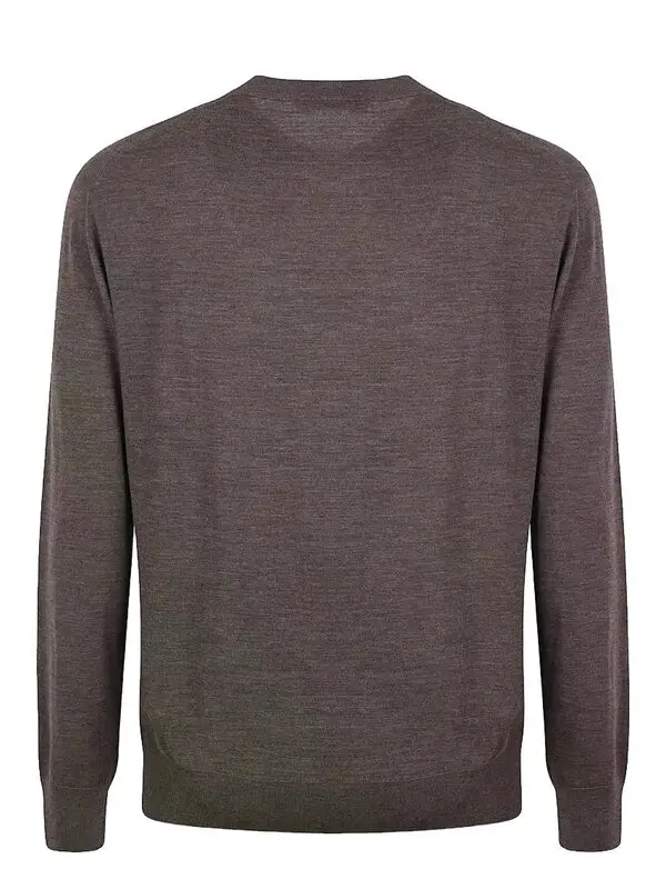 CRUCIANI Crew-neck Long-sleeve Sweater - Brown
