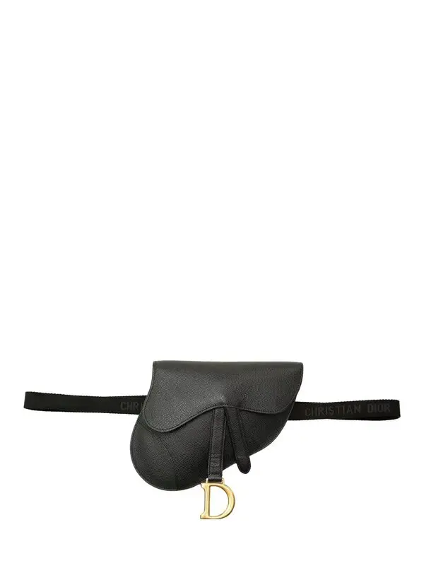 Dior 2019 Leather Saddle Belt Bag - Black