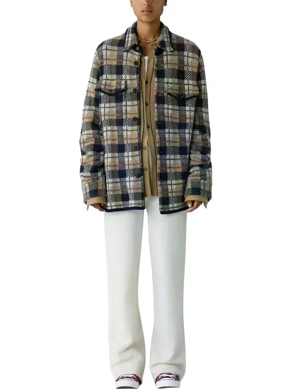 Guest In Residence Check Cashmere Shirt - Neutrals
