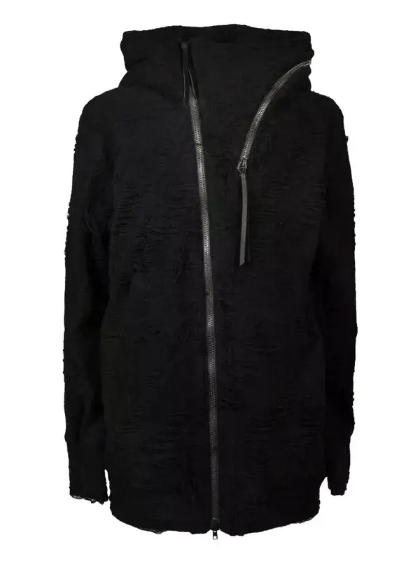D HYGEN Distressed-effect Pile Hoodie - Black
