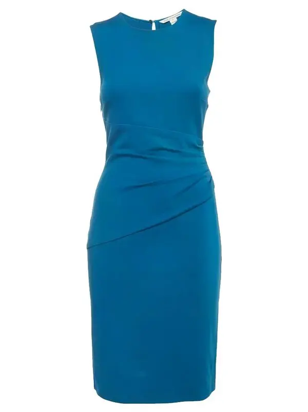 Diane Von Furstenberg Draped Sleeveless Mini Dress - Blue