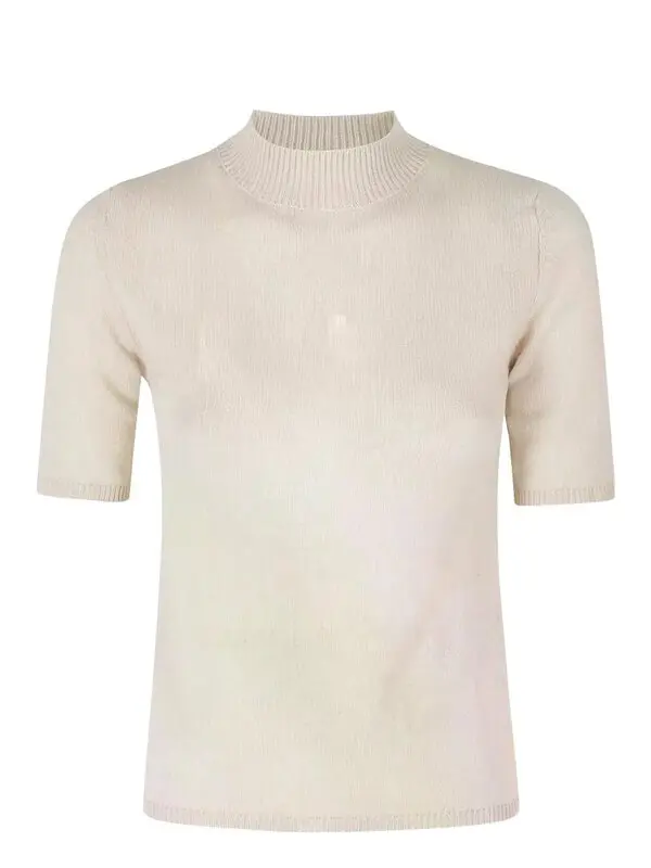 Eleventy High-neck Short-sleeve Sweater - Neutrals