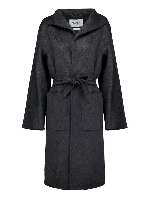 Max Mara Belted Kimono-sleeve Coat - Grey