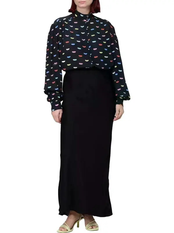 Fiorucci Lips-print High-neck Shirt - Black