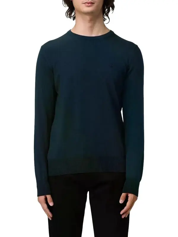 BROOKSFIELD Crew-neck Wool Sweater - Blue