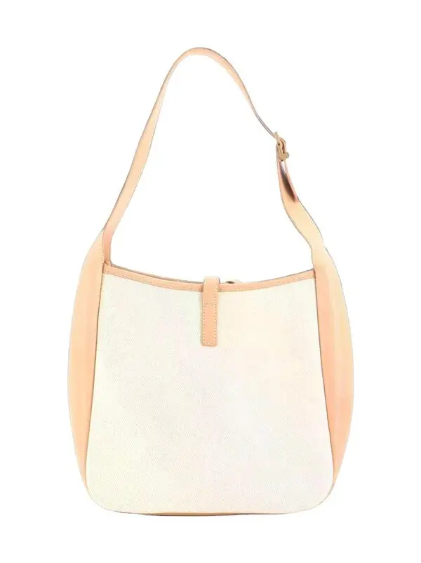 Saint Laurent Le 5 A 7 Supple Canvas And Leather Small Hobo Bag - Neutrals