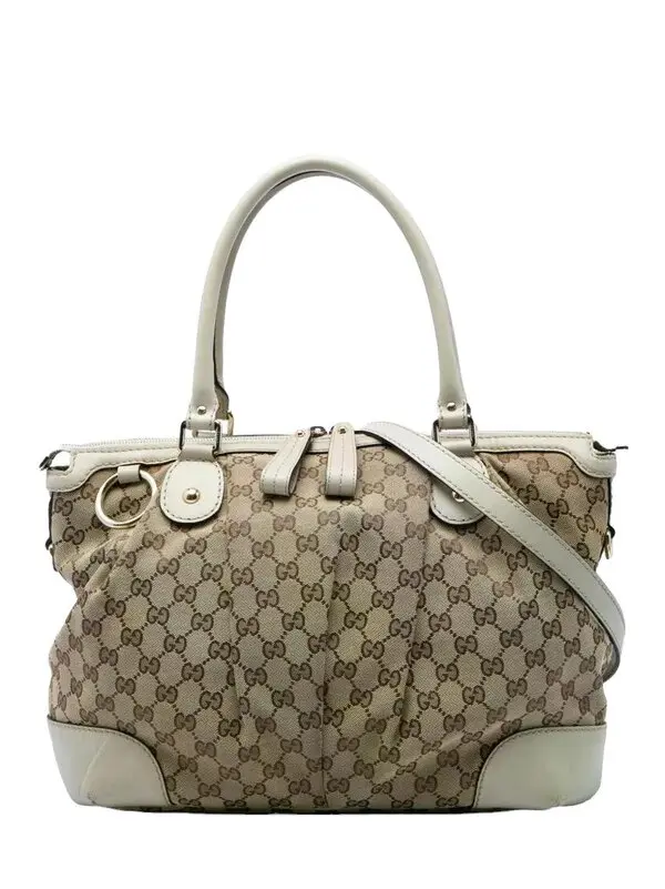 Gucci 2016-2026 Gg Canvas Sukey Satchel - Neutrals