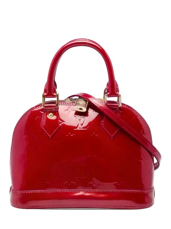 LOUIS VUITTON 2013 Monogram Vernis Alma Bb Satchel - Red