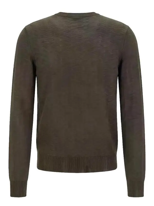 BOSS Chevron-patterned Crew-neck Sweater - Brown